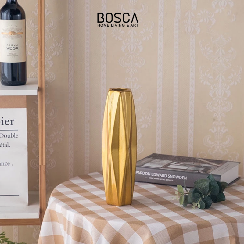 Bosca Living – Vas Bunga Keramik Model Model Origami / Vas Bunga Gold ...